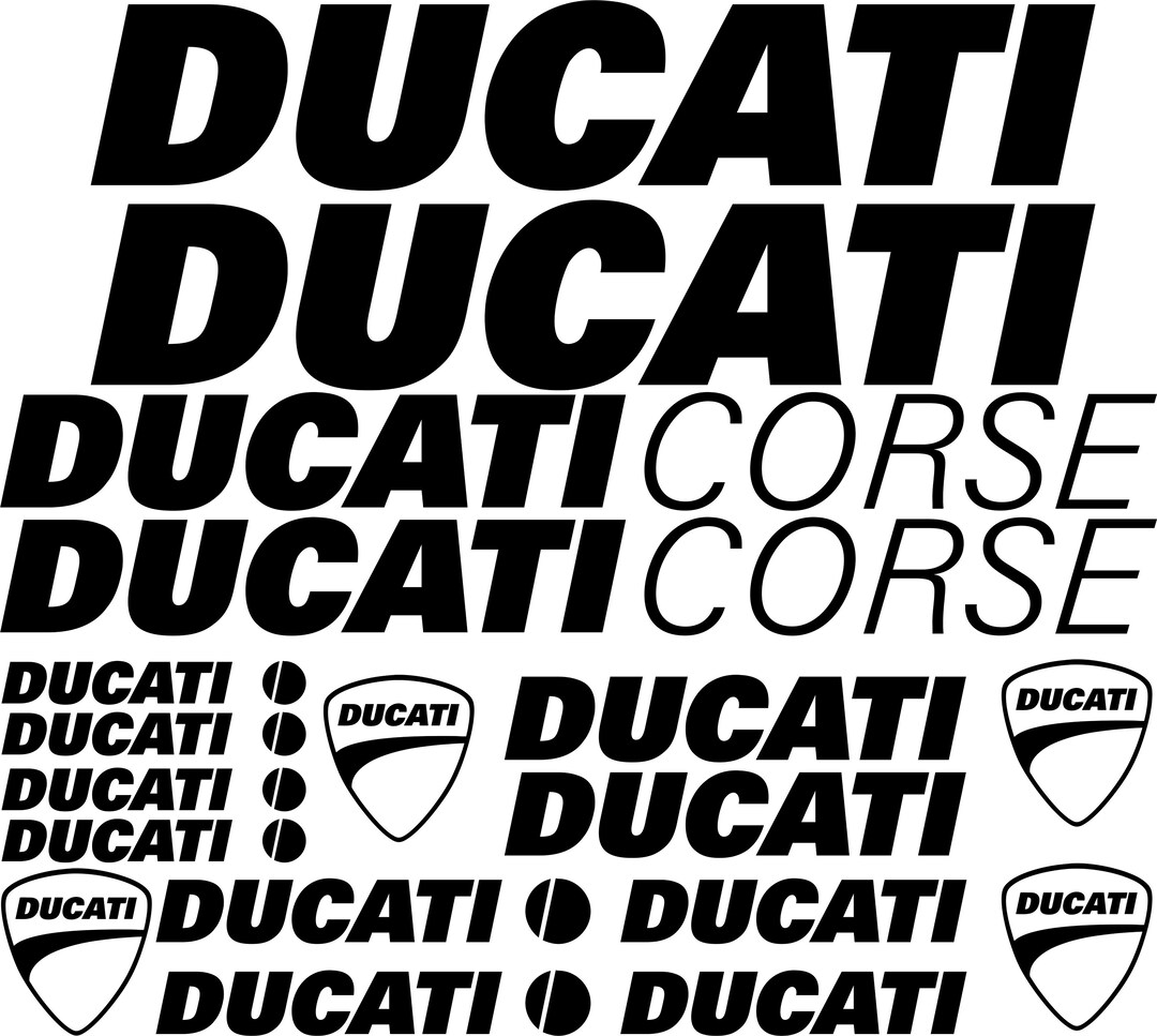 DUCATI CORSE calcomanías pegatinas KIT logo emblema para bicicleta ...