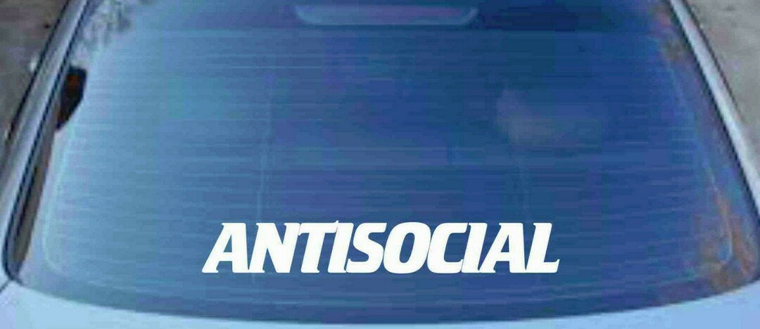 Antisocial Decal Sticker for Your Car Bumper or Window Funny Vinyl ...