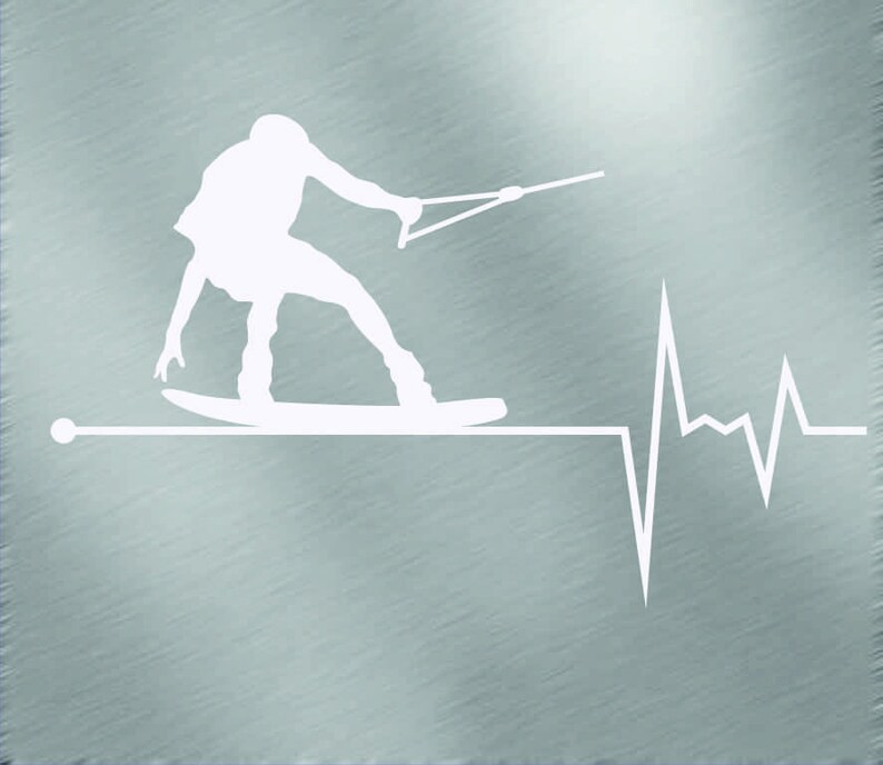 Two Wakeboard Decals Sticker in My Heartbeat for Your Car Window Bumper ...