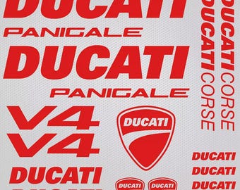Ducati Decals Stickers Panigale V4 Set for Fuel Tank and Helmet Belly ...