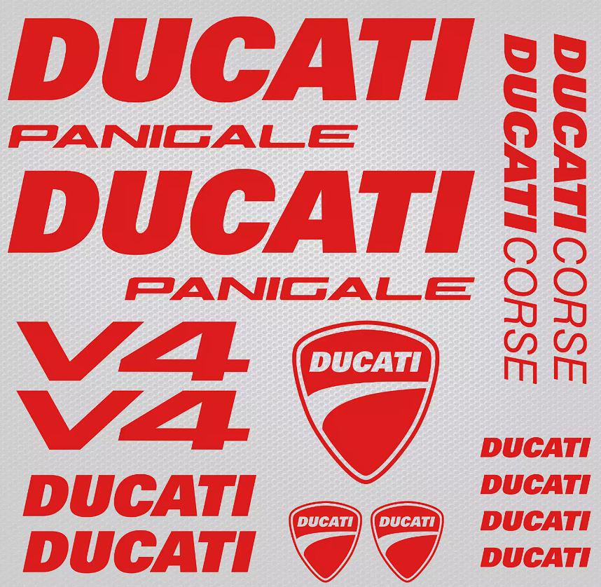 Ducati Decals Stickers Panigale V4 Set for Fuel Tank and Helmet Belly Pan Fender Motorcycle ...