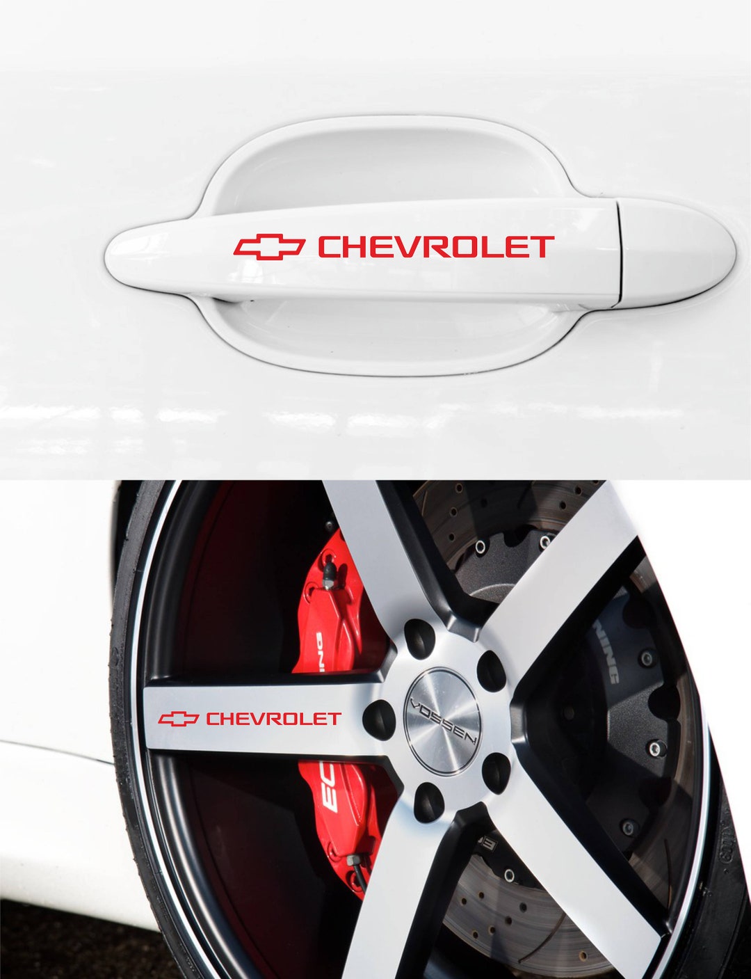 Chevrolet Stickers Decals for Door Handles and Wheels Rims 8pcs Vinyl ...