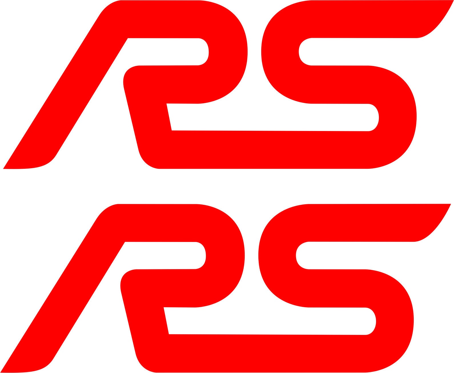 Two Ford RS Logo Decals Stickers for Car Bumper Window Laptop and More ...