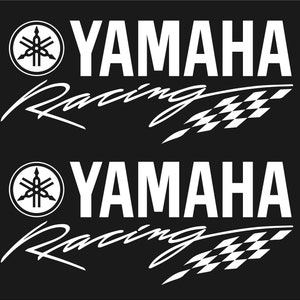 Two Yamaha Racing Logo Decals Stickers for Motorcycle Fairing Fuel Tank ...