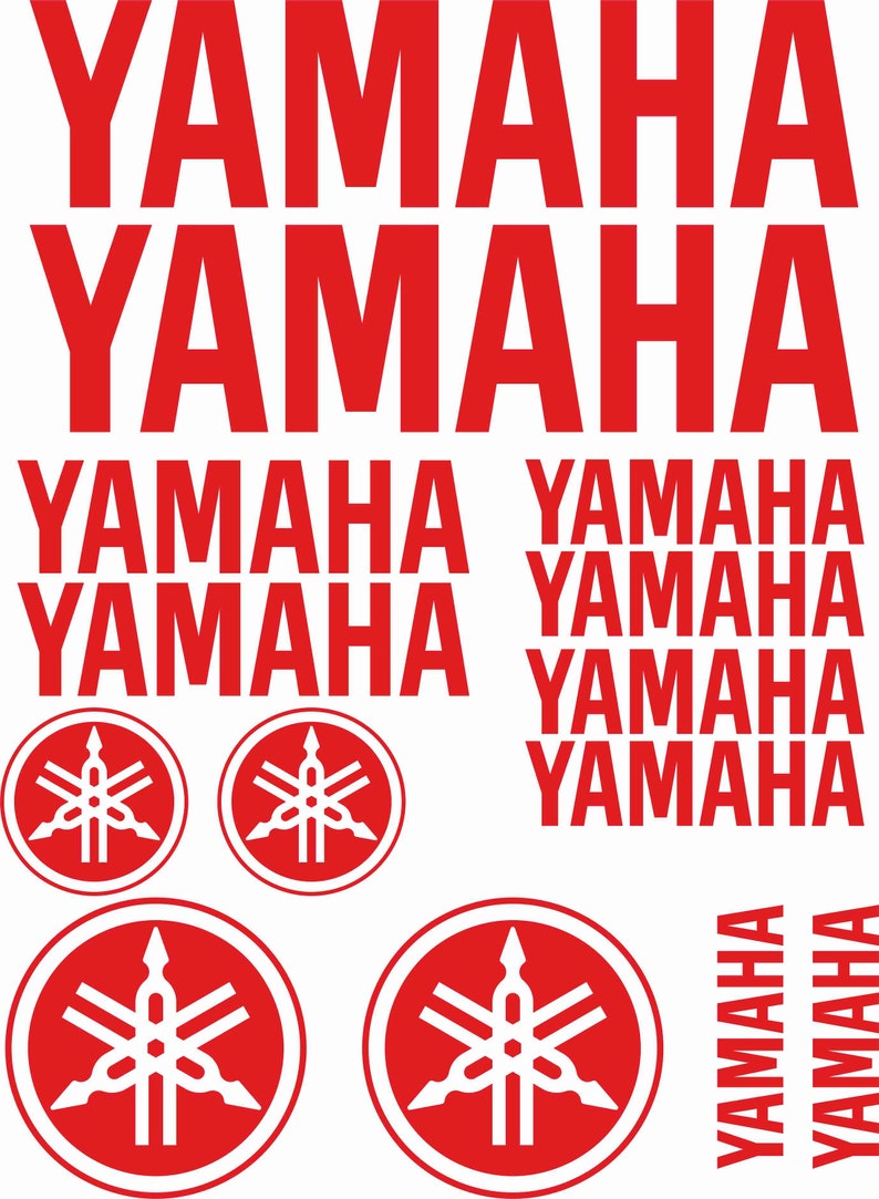 Yamaha Logo Emblem Decals Stickers Kit for Motorcycle Fairing Fuel Tank ...