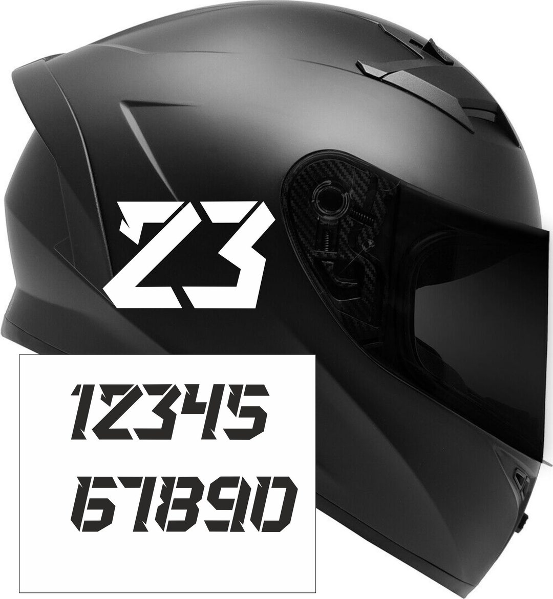 2pcs Helmet Number Sticker Personalized Vinyl Decal Football Helmet ...