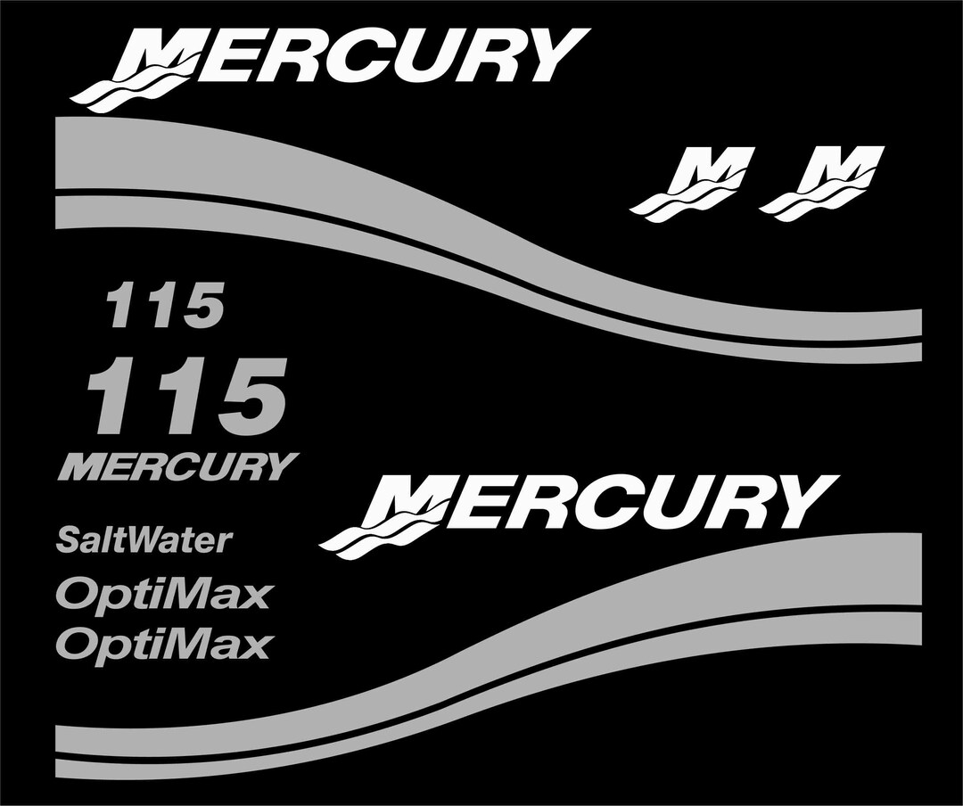 MERCURY Outboard Engine Decals Sticker Kit for Boat Motor Engine Cowl ...