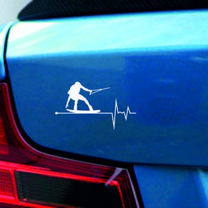 Two Wakeboard Decals Sticker in My Heartbeat for Your Car Window Bumper ...