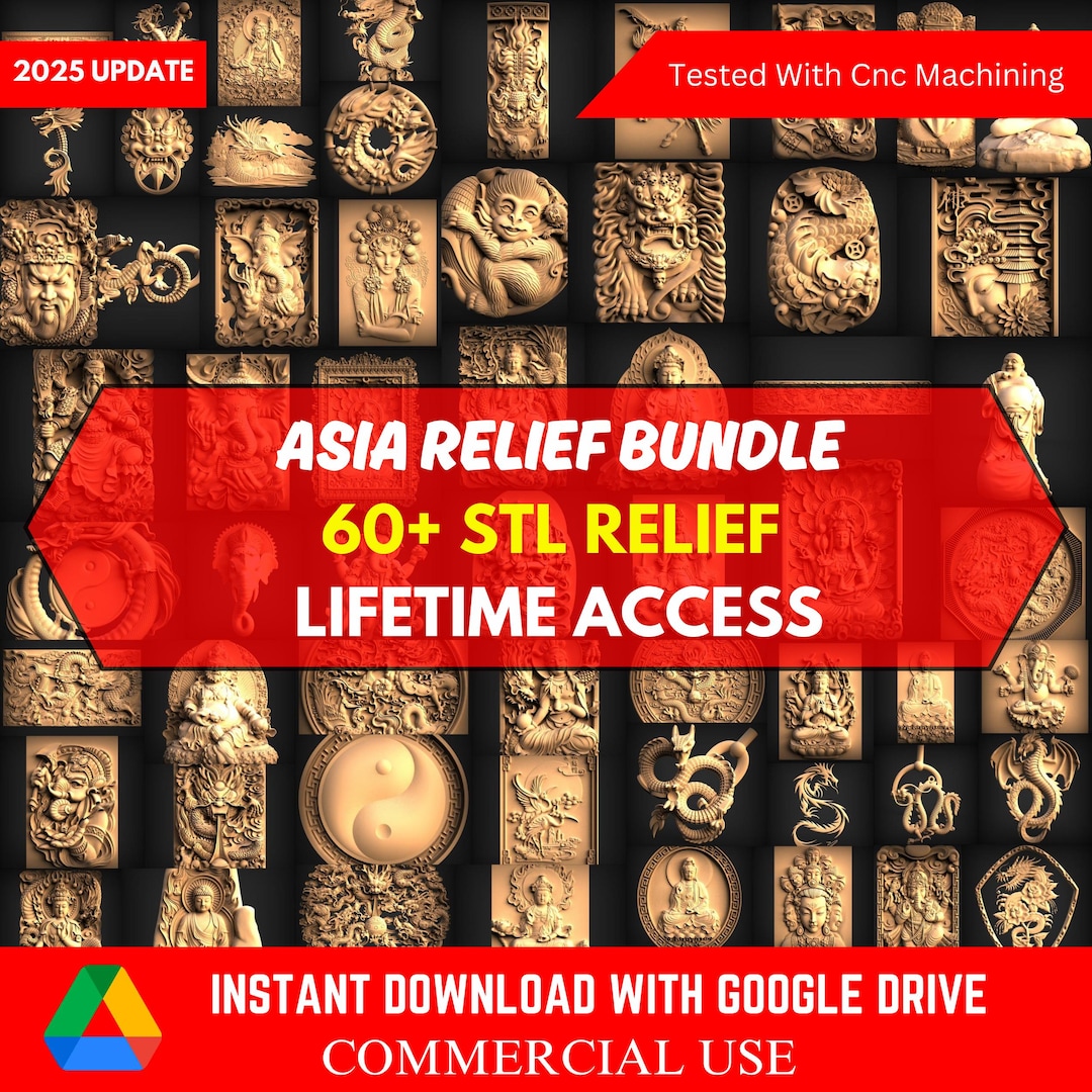 Asia STL Files Mega Bundle, +60 Pcs Wall Decor, Stl File for CNC Router ...