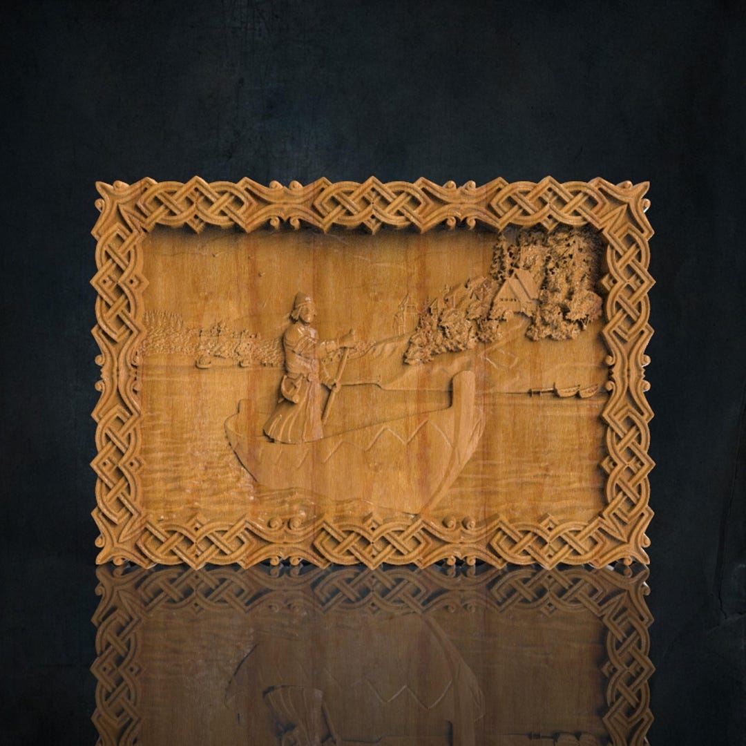 Boat 3D STL Model for CNC Router, Chalet Table Artcam, Vetric, Engraver ...