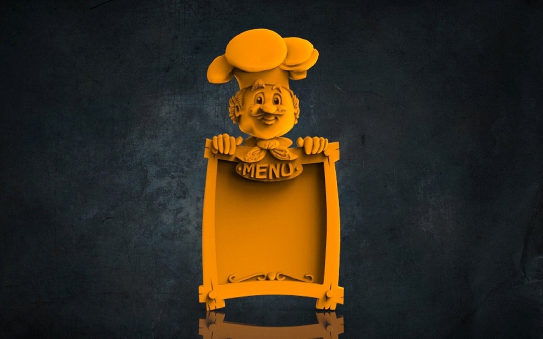 Menu Board STL Model for CNC Router, Artcam, Vetric, Engraver, Relief ...