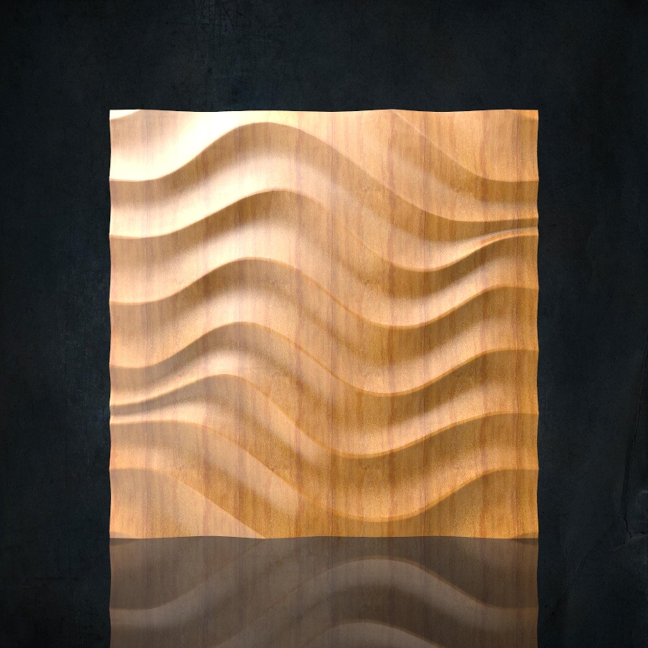 Modern 3D Wave Wall Panel STL – Decorative Relief File for Interior ...