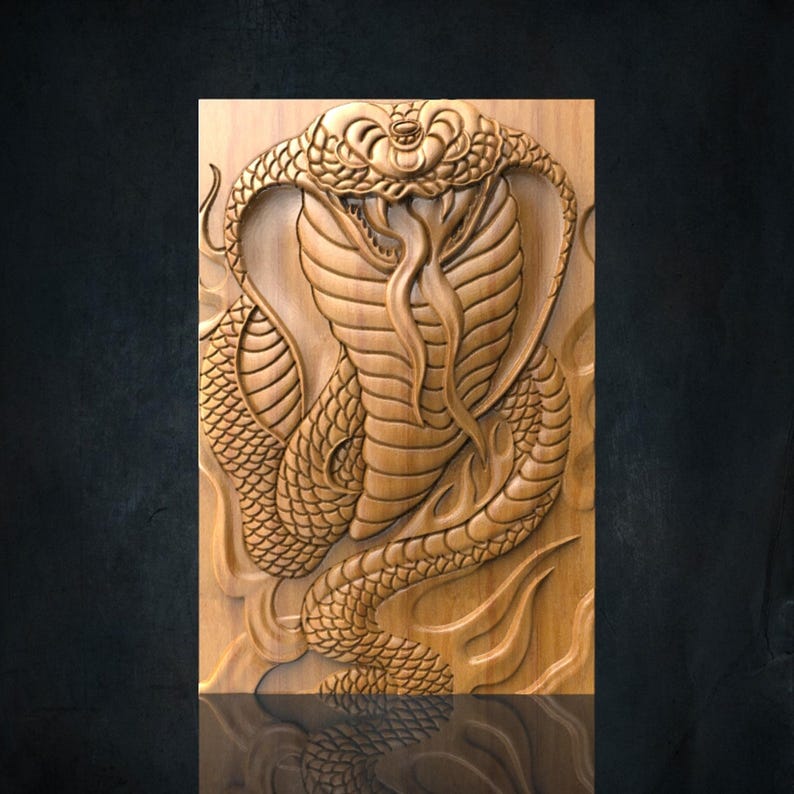 Snake STL Model for CNC Router, Artcam, Vetric, Engraver, Relief ...