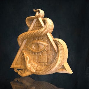All Seeing Eye With Snake STL Model for CNC Router, Artcam, Vetric ...