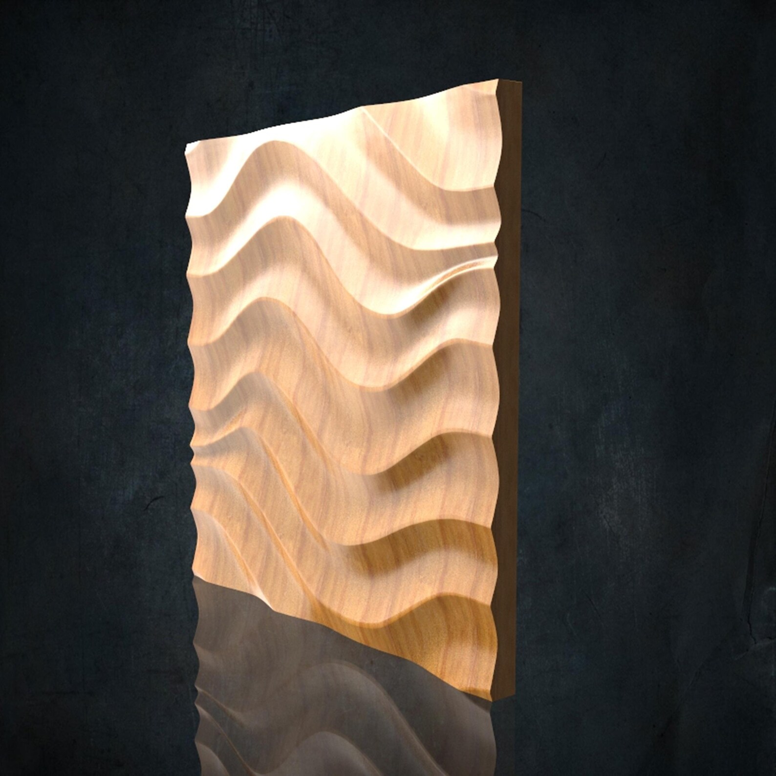 Modern 3D Wave Wall Panel STL – Decorative Relief File for Interior ...