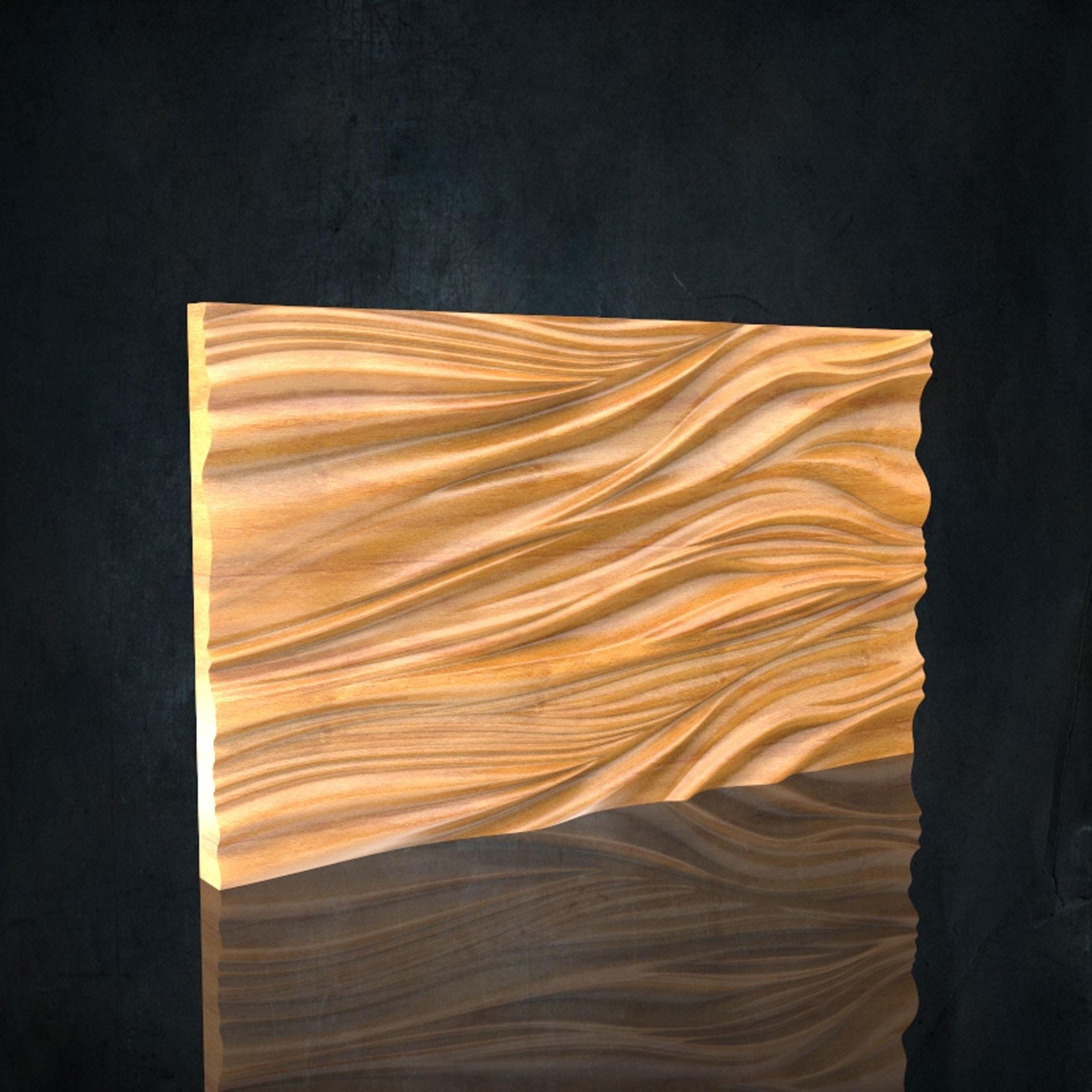Modern 3D Wave Wall Panel STL – Decorative Relief File for Interior ...