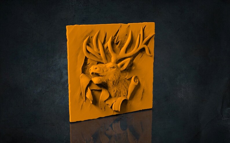 Deer Head 3D STL Model for CNC Router, Artcam, Vetric, Engraver, Relief ...