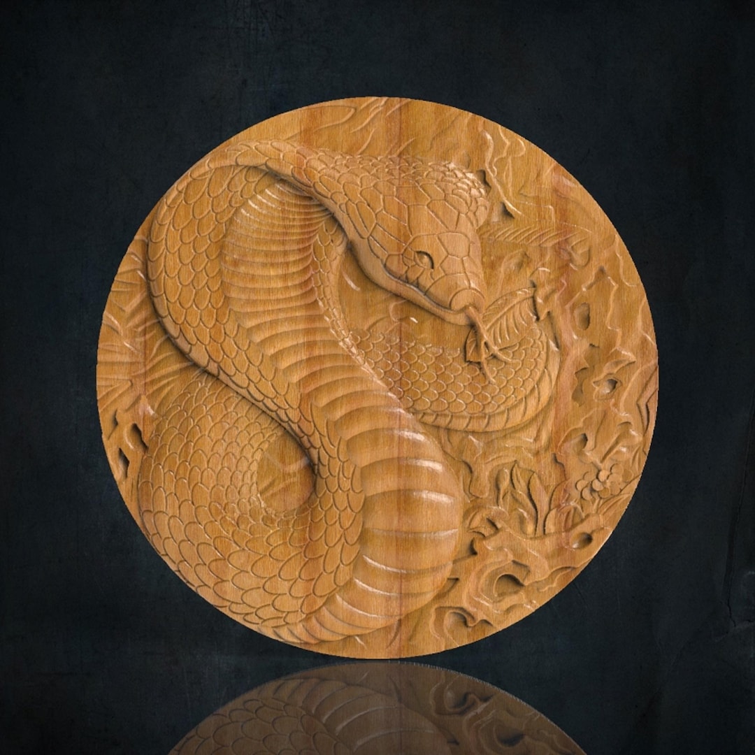 Cobra Snake STL Model for CNC Router, Artcam, Vetric, Engraver, Relief ...