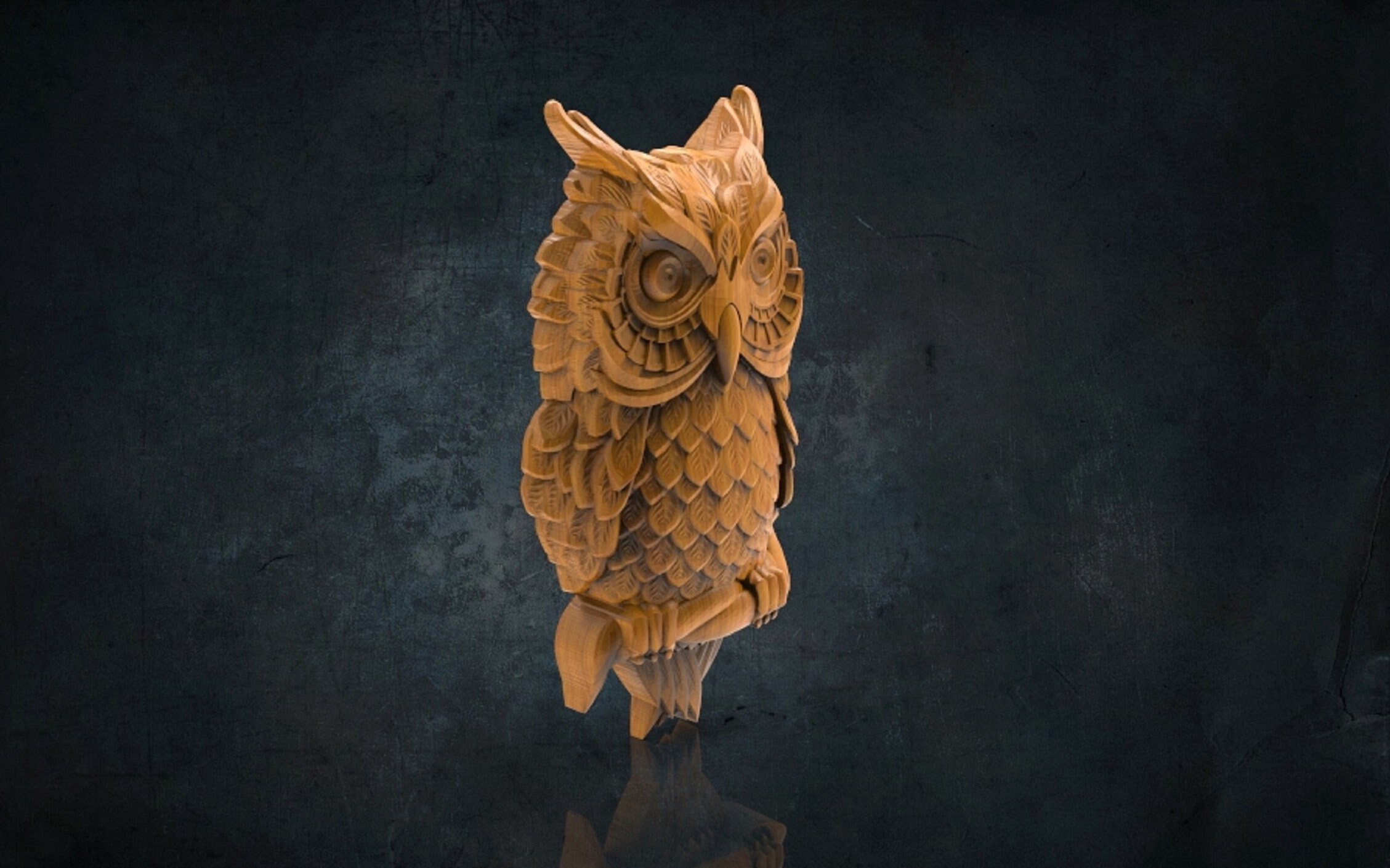 Owl 3D CNC Router Files, 3d Stl File, Vectric,aspire,easel, Cnc Cut ...