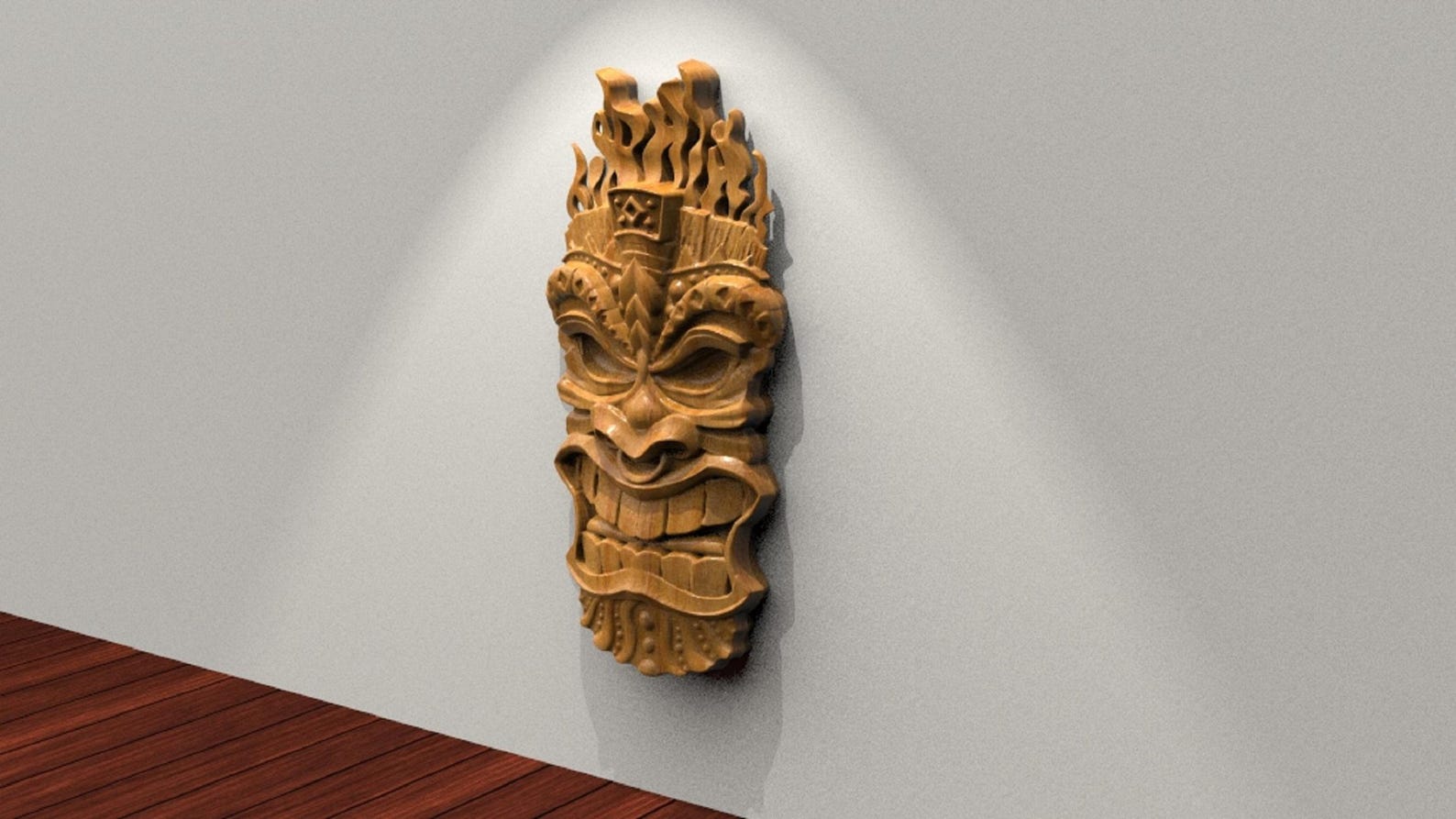 Tiki Mask Totem 3D STL Model for CNC Router, Artcam, Vetric, Engraver ...