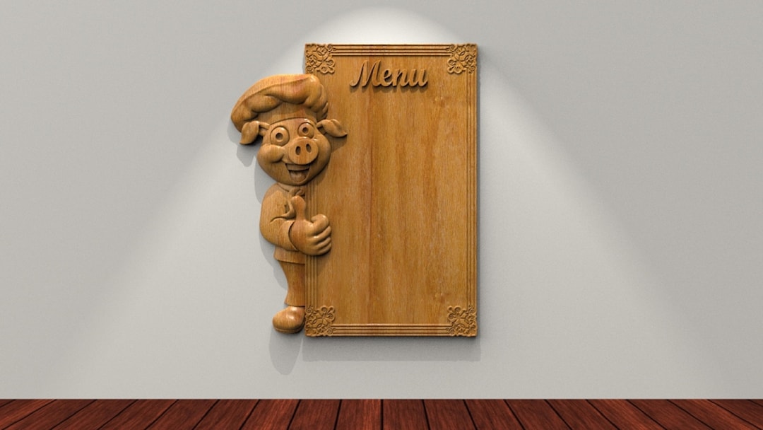 Cafe Restaurant Menu Board STL Model for CNC Router, Artcam, Vetric ...