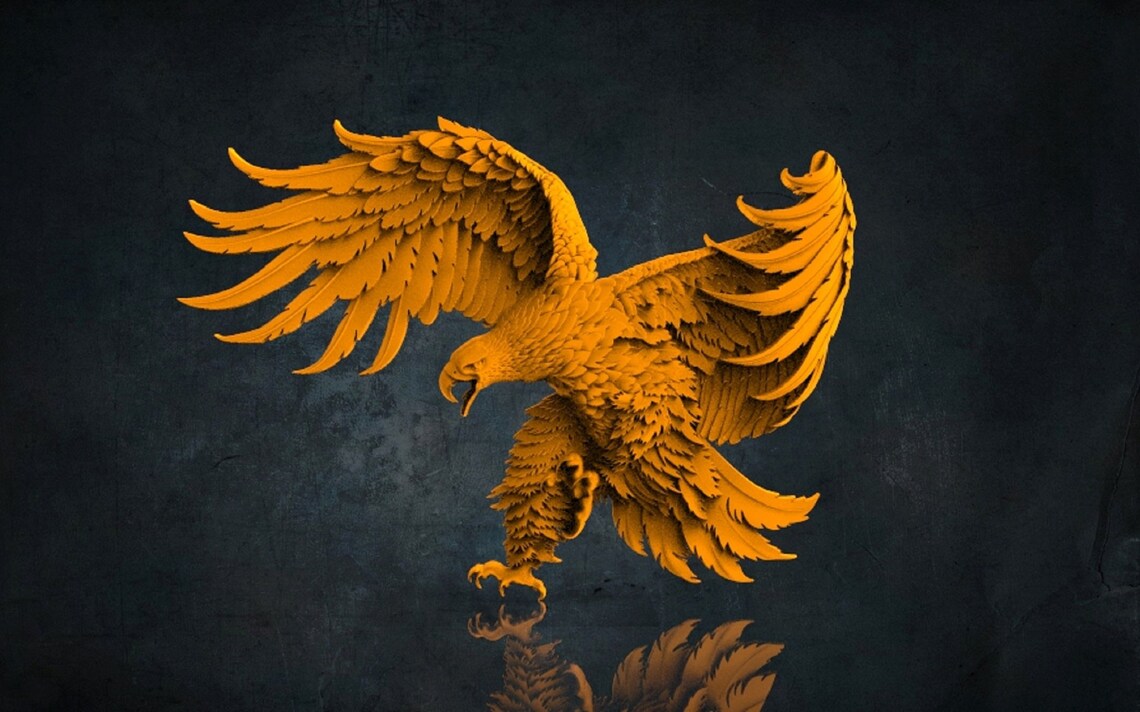 Eagle 3D STL Model for CNC Router, Artcam, Vetric, Engraver, Relief ...