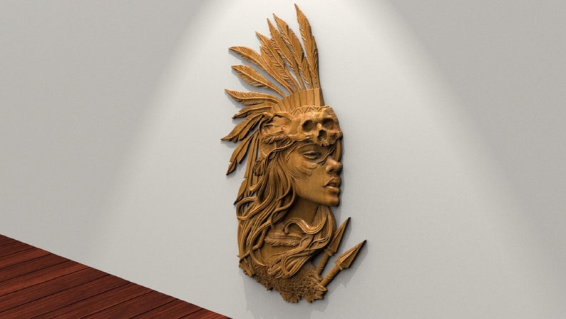 Native American Girl 3D STL Model for CNC Router, Artcam, Vetric ...