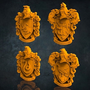 Gryffindor Hufflepuff Ravenclaw Slytherin STL Model for CNC Router ...