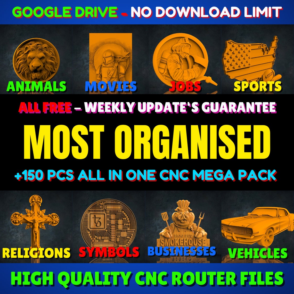 Relief Files for Cnc Router Mega Bundle, +8500 Pcs Wall Decor, Stl File ...