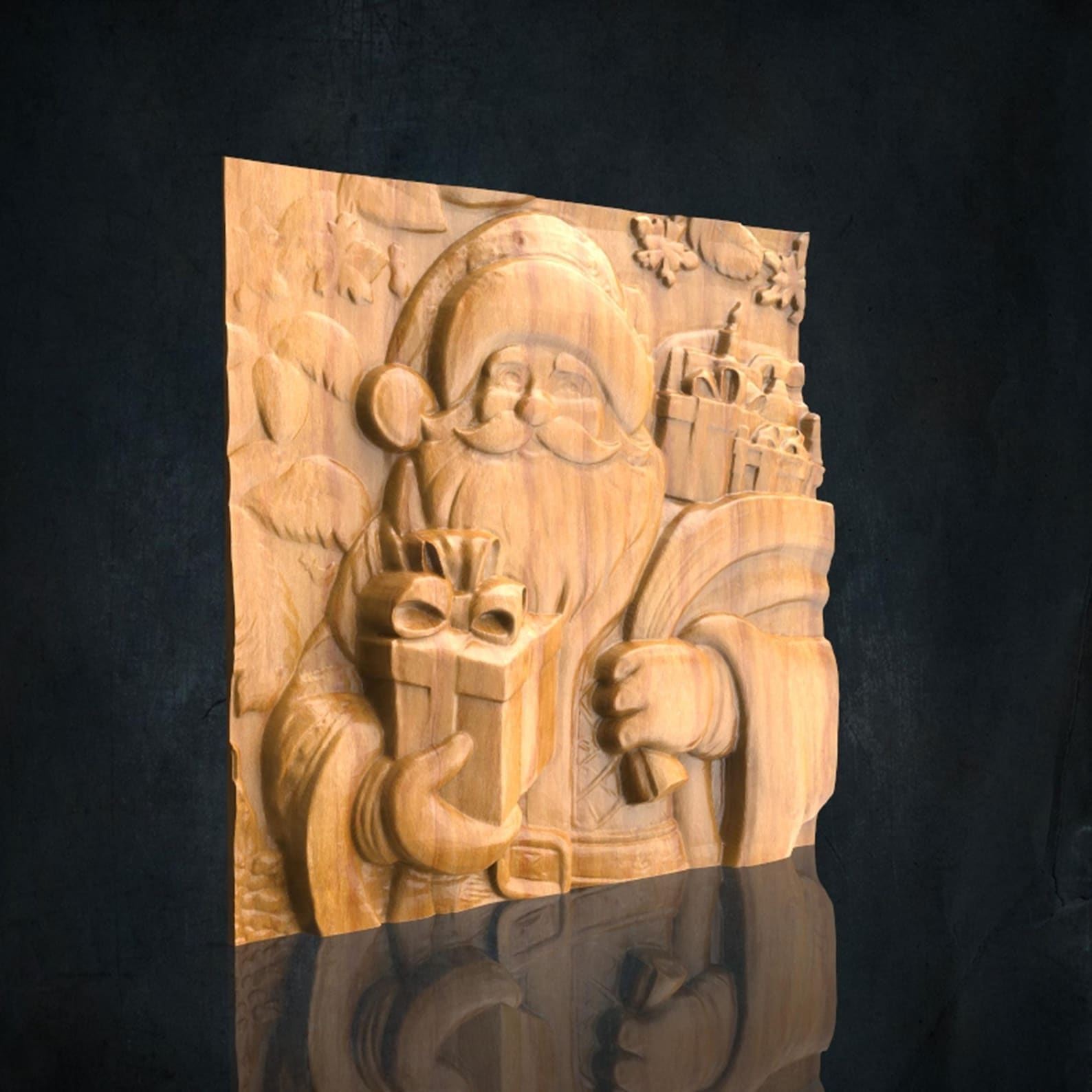 Christmas Santa 3D STL Model for CNC Router, Artcam, Vetric, Engraver ...