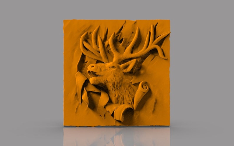 Deer Head 3D STL Model for CNC Router, Artcam, Vetric, Engraver, Relief ...