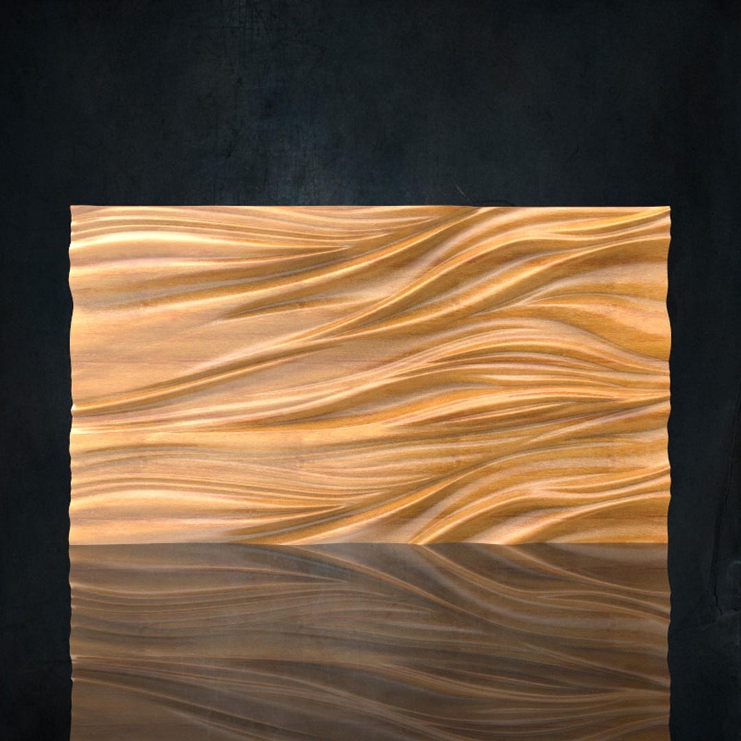 Modern 3D Wave Wall Panel STL – Decorative Relief File for Interior ...