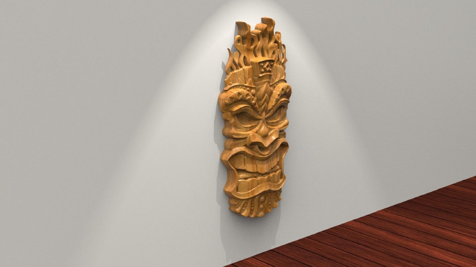 Tiki Mask Totem 3D STL Model for CNC Router, Artcam, Vetric, Engraver ...
