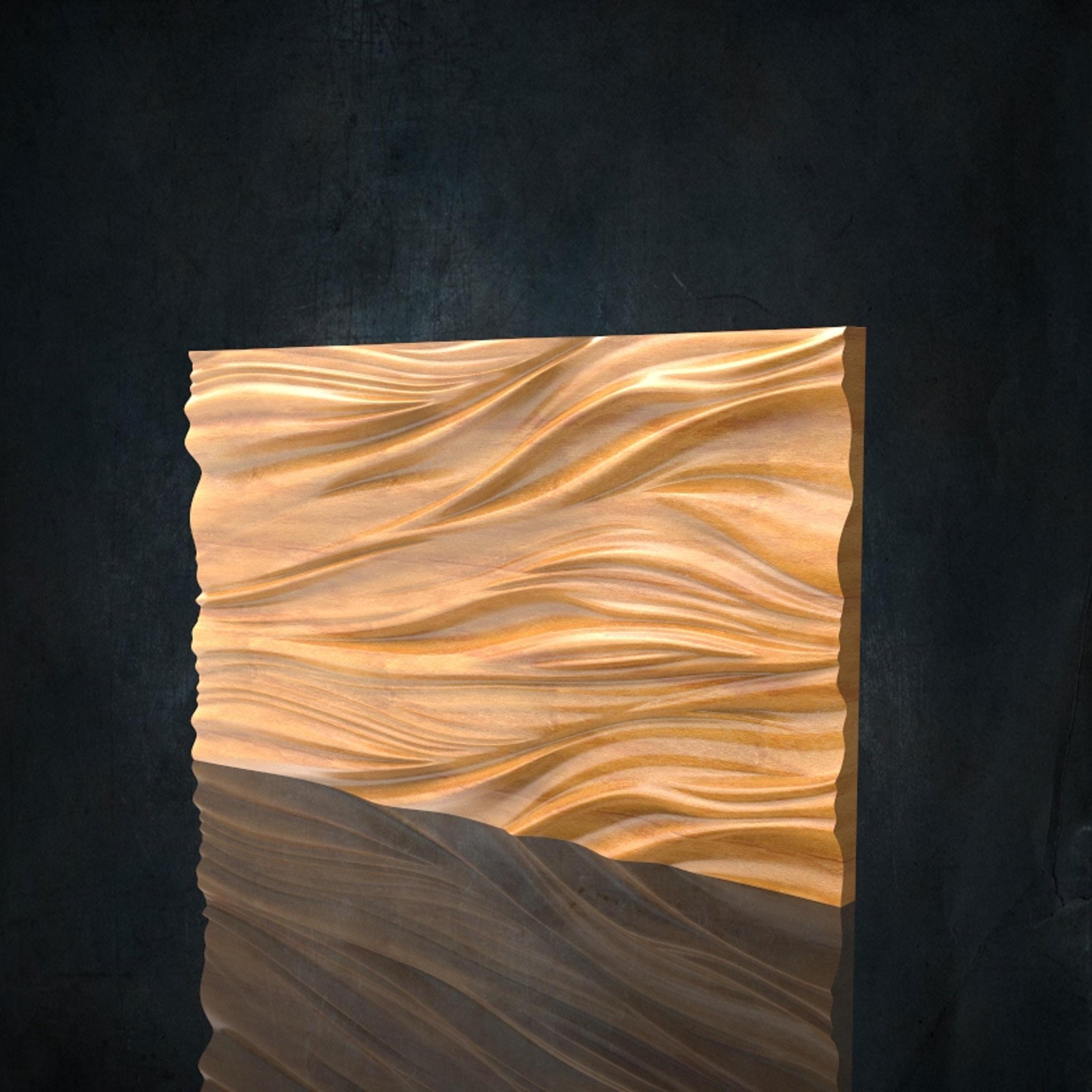 Modern 3D Wave Wall Panel STL – Decorative Relief File for Interior ...