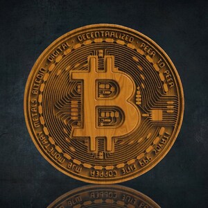 Bitcoin BTC 3D STL Model for CNC Router, Artcam, Vetric, Engraver ...