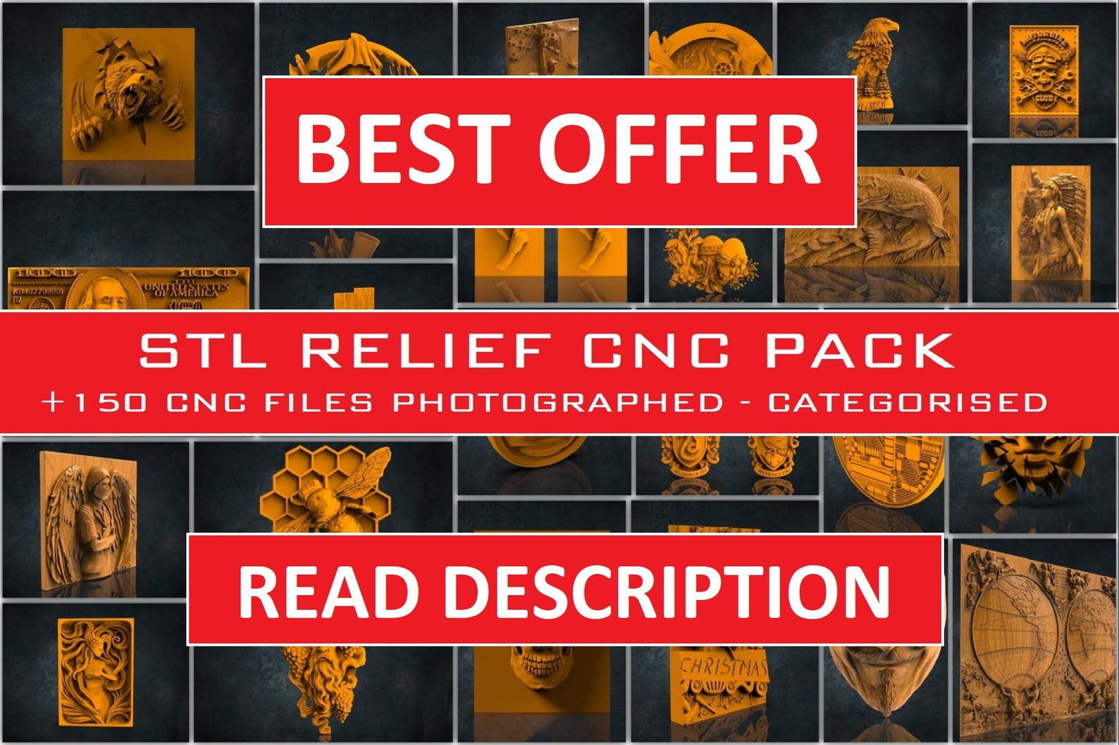 Relief Files for Cnc Router Mega Bundle, 150 Pcs Wall Decor, Stl File ...