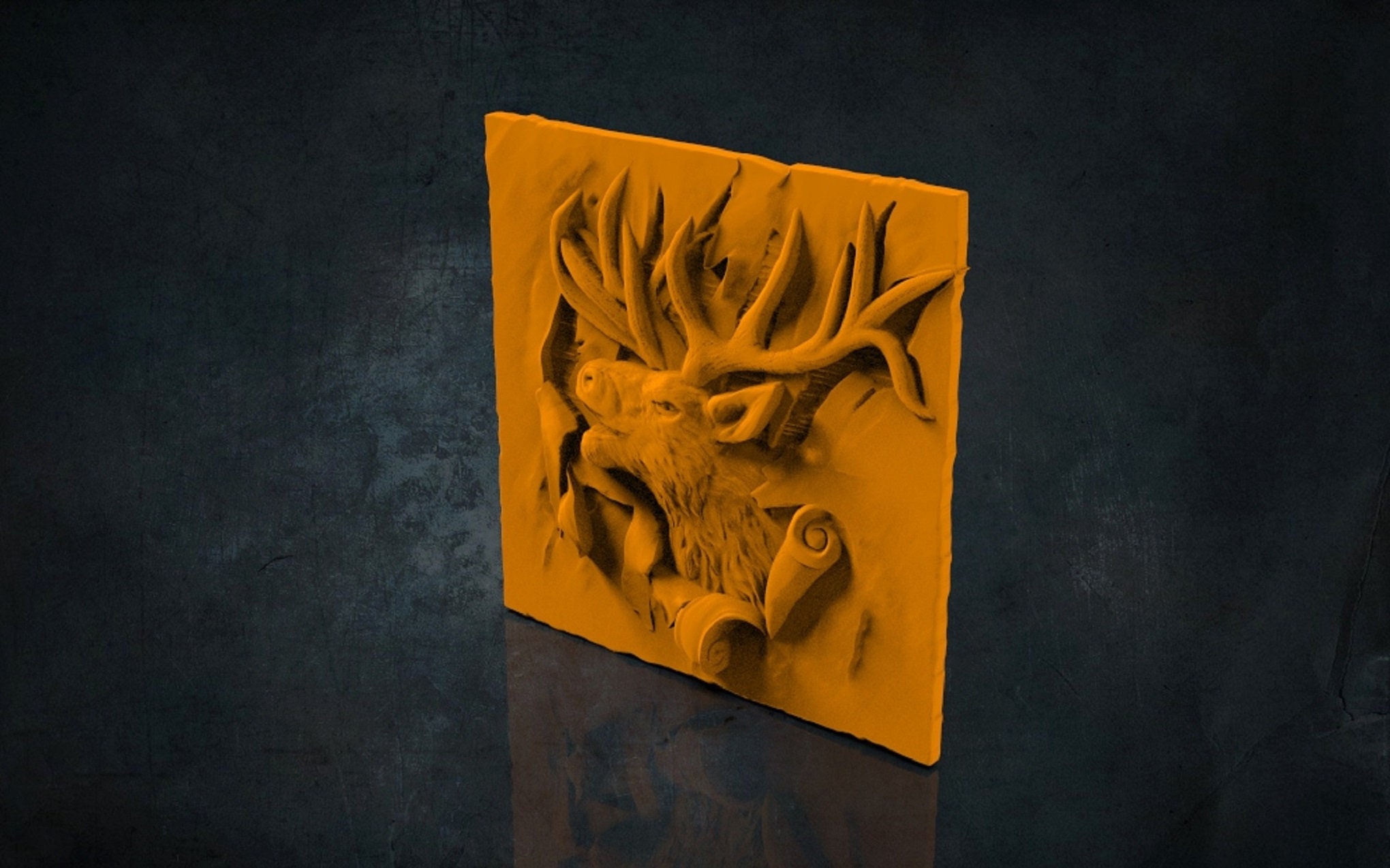 Deer Head 3D STL Model for CNC Router, Artcam, Vetric, Engraver, Relief ...