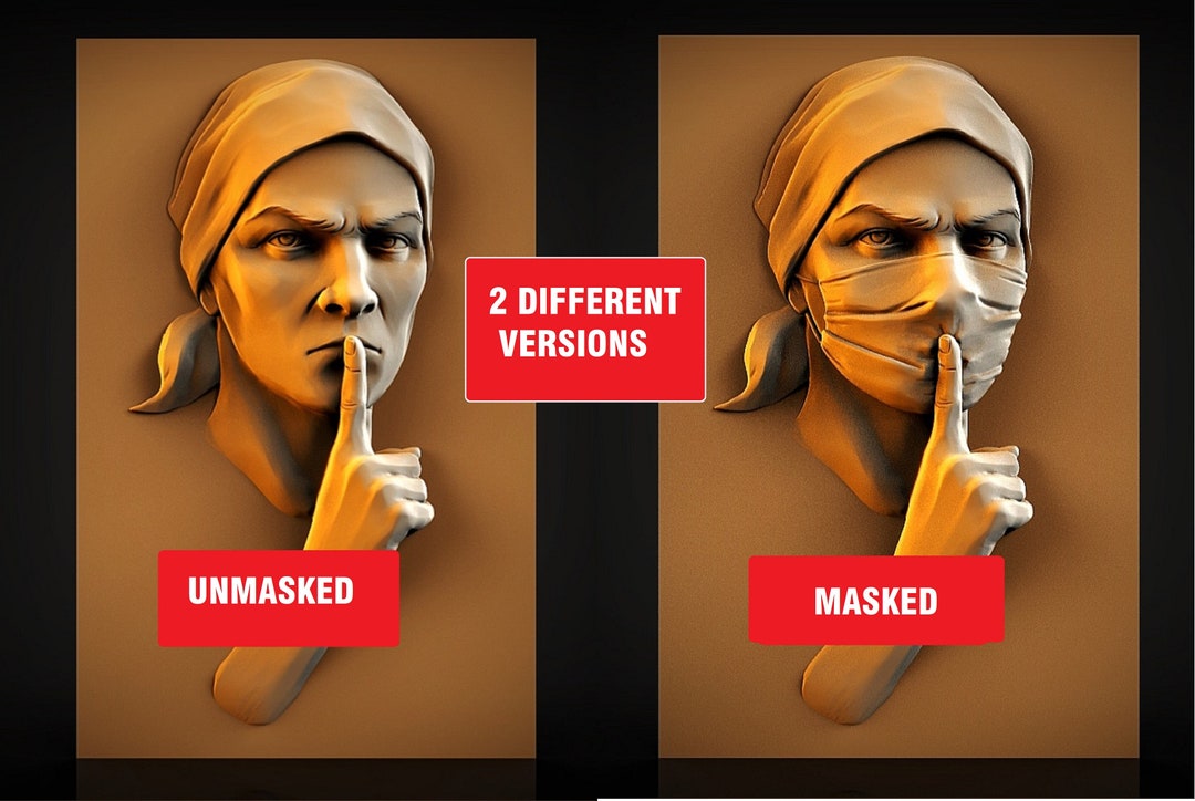 Nurse Shh 3D STL Model for CNC Router, Artcam, Vetric, Engraver, Relief ...