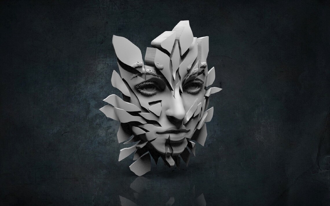 Glass Face Girl 3D STL Model for CNC Router, Artcam, Vetric, Engraver ...