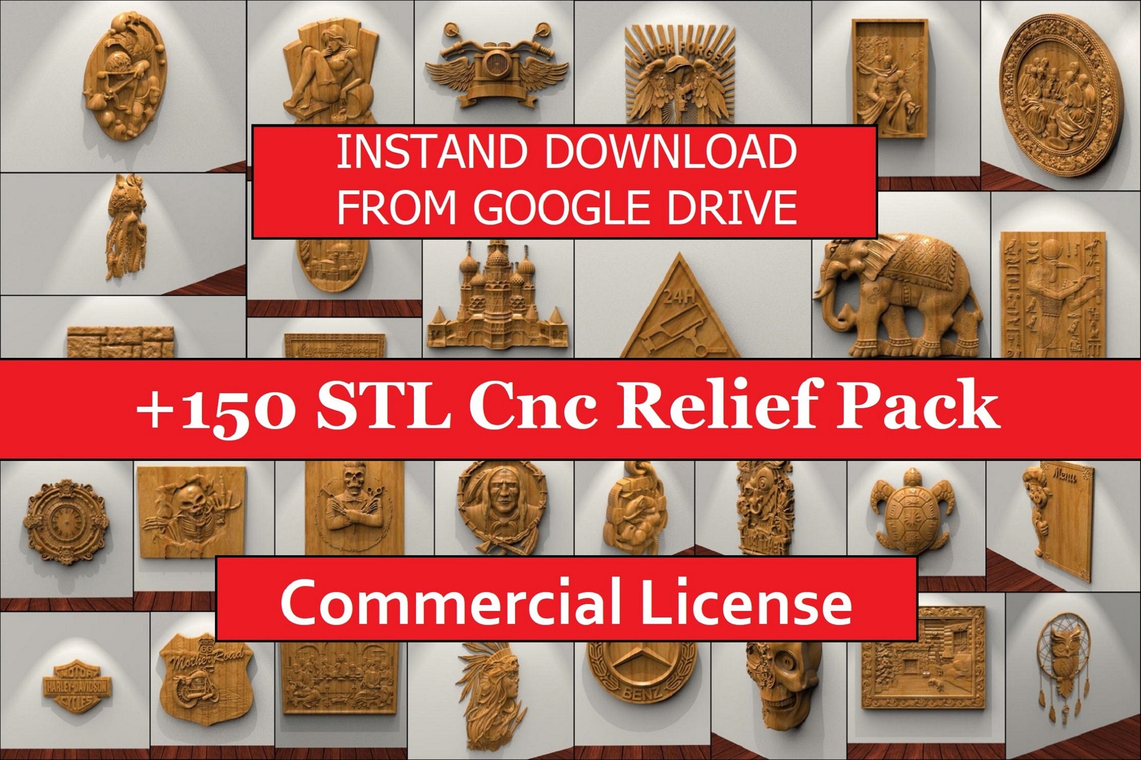 Relief Files for Cnc Router Mega Bundle, 150 Pcs Wall Decor, Stl File ...