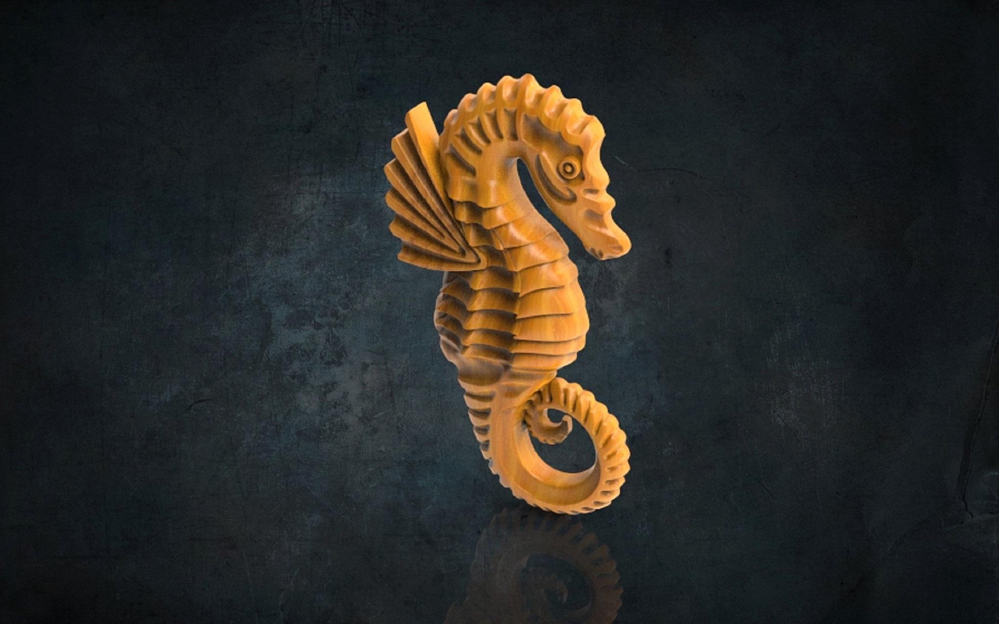Sea Horse 3D CNC Router Files, 3d Stl File, Vectric,aspire,easel, Cnc ...