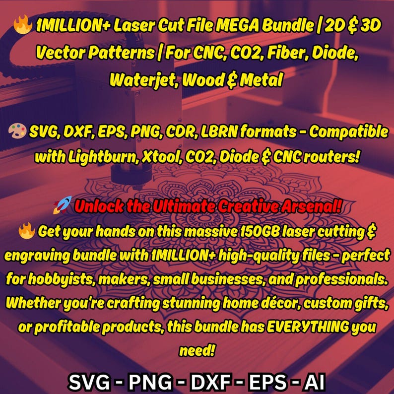 Laser Cut Ultimate Bundle, 1.000.000+ Files 3D & 2D Designs, Laser Cut ...