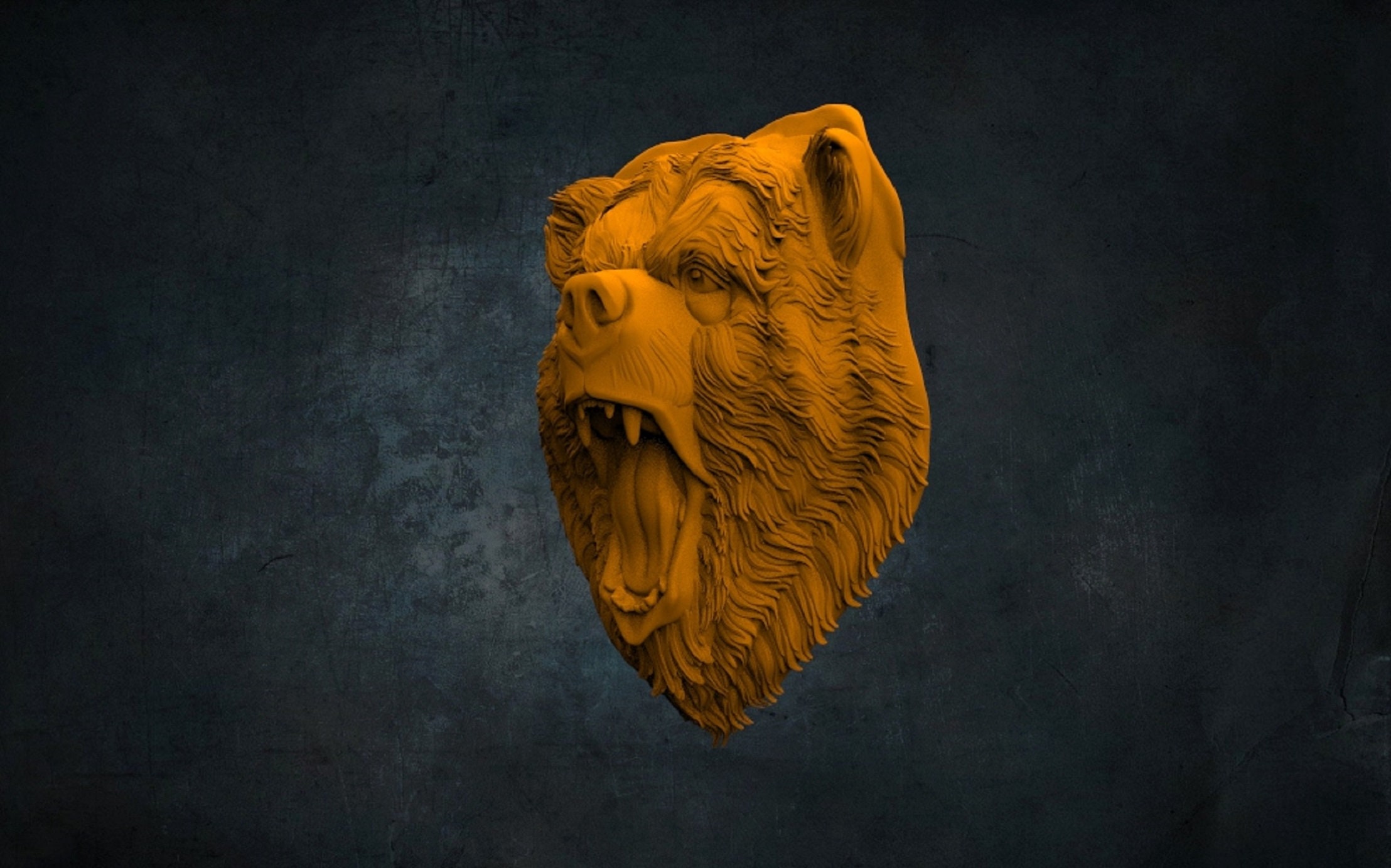 Bear Head 3D STL Model for CNC Router, Artcam, Vetric, Engraver, Relief ...