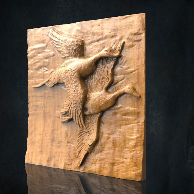 Goose Cnc STL Files for CNC Router, Duck Bas Relief Wall Panel - Etsy