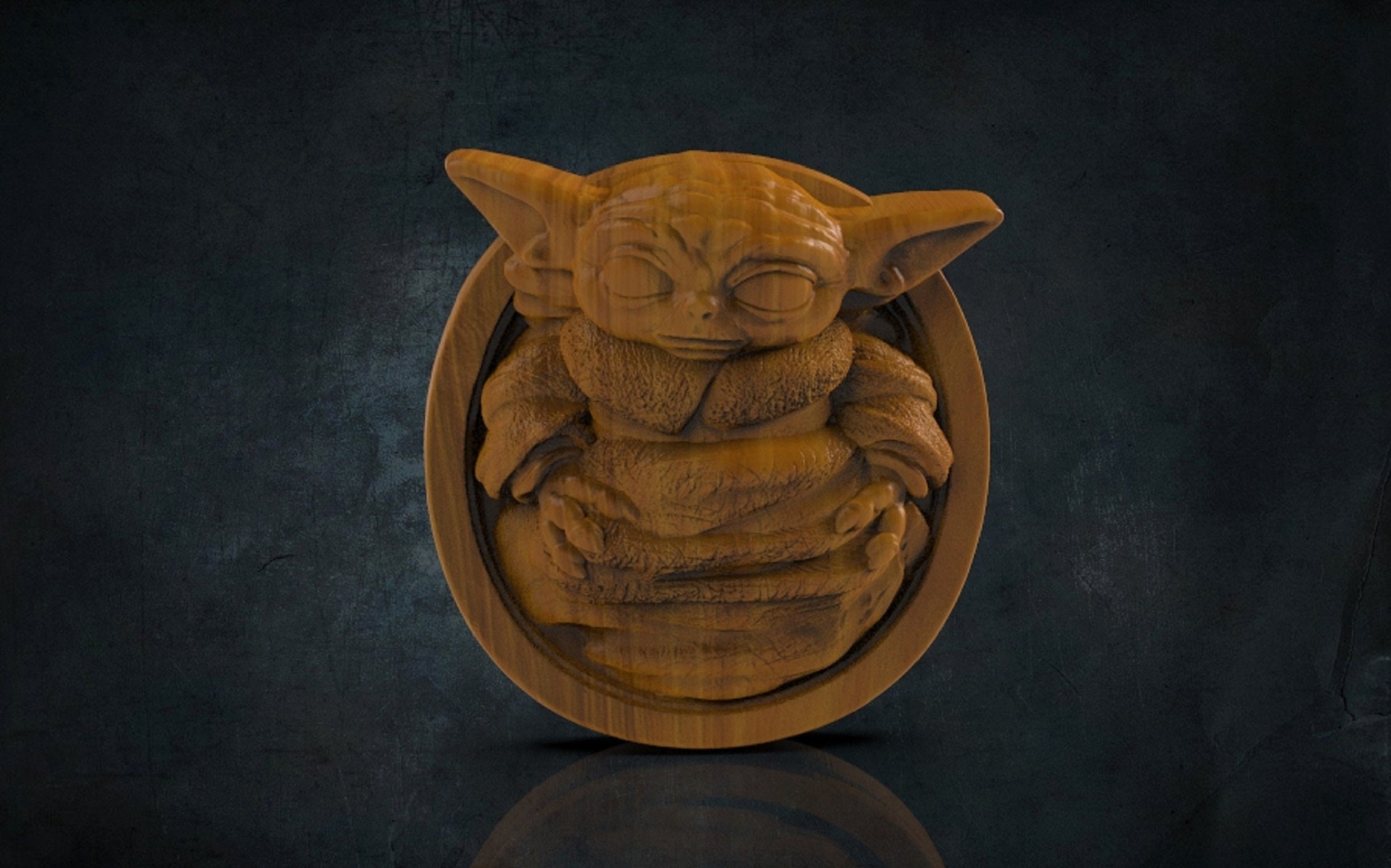 Baby Yoda 3D STL Model for CNC Router, Artcam, Vetric, Engraver, Relief, Carving, Cut 3D, Stl ...