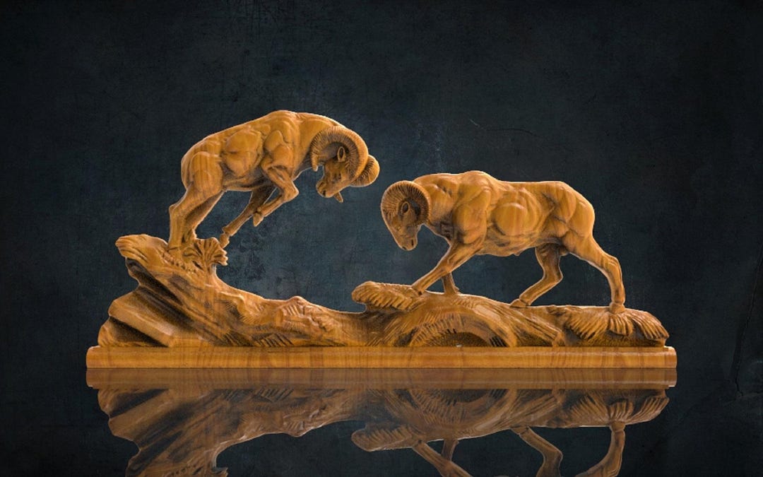 The Stubborn Goat 3D CNC Router Files, 3d Stl File, Vectric,aspire ...