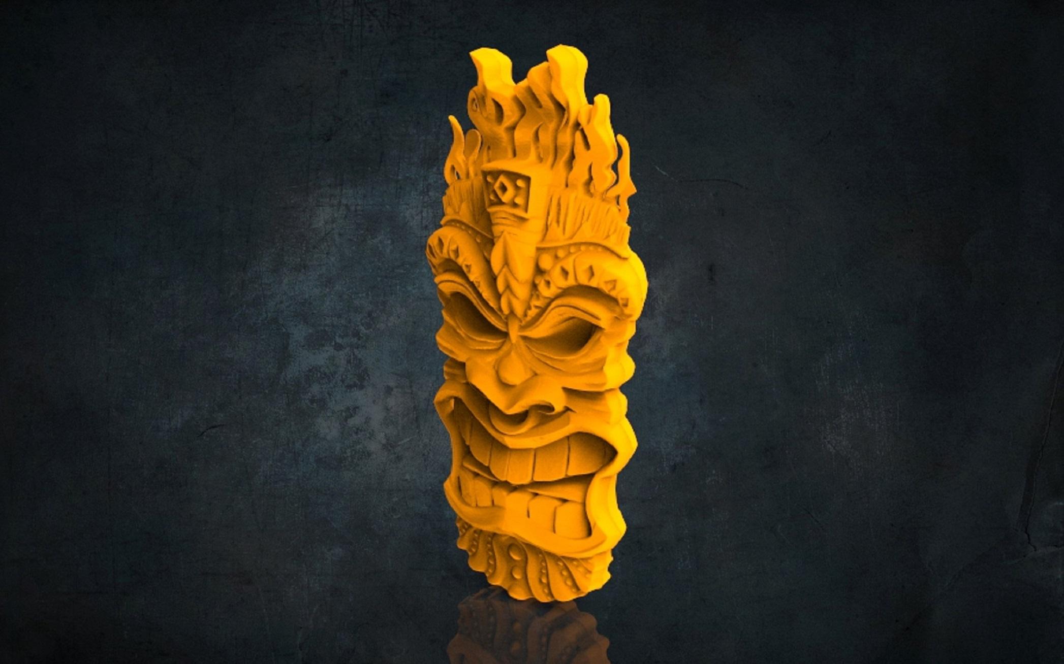 Tiki Mask Totem 3D STL Model for CNC Router, Artcam, Vetric, Engraver ...