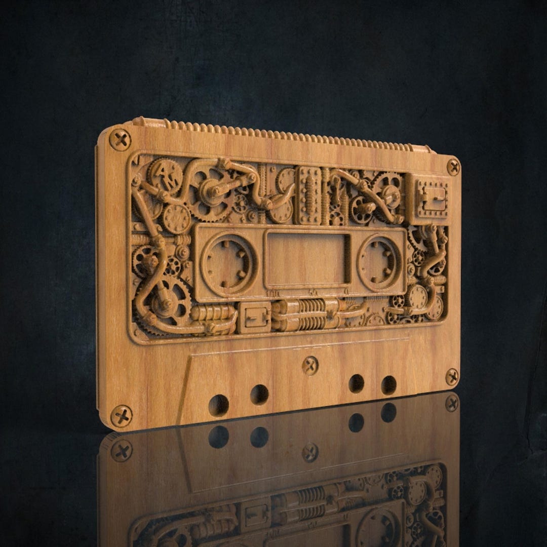 Casette, Tape 3D STL Model for CNC Router, Artcam, Vetric, Engraver ...