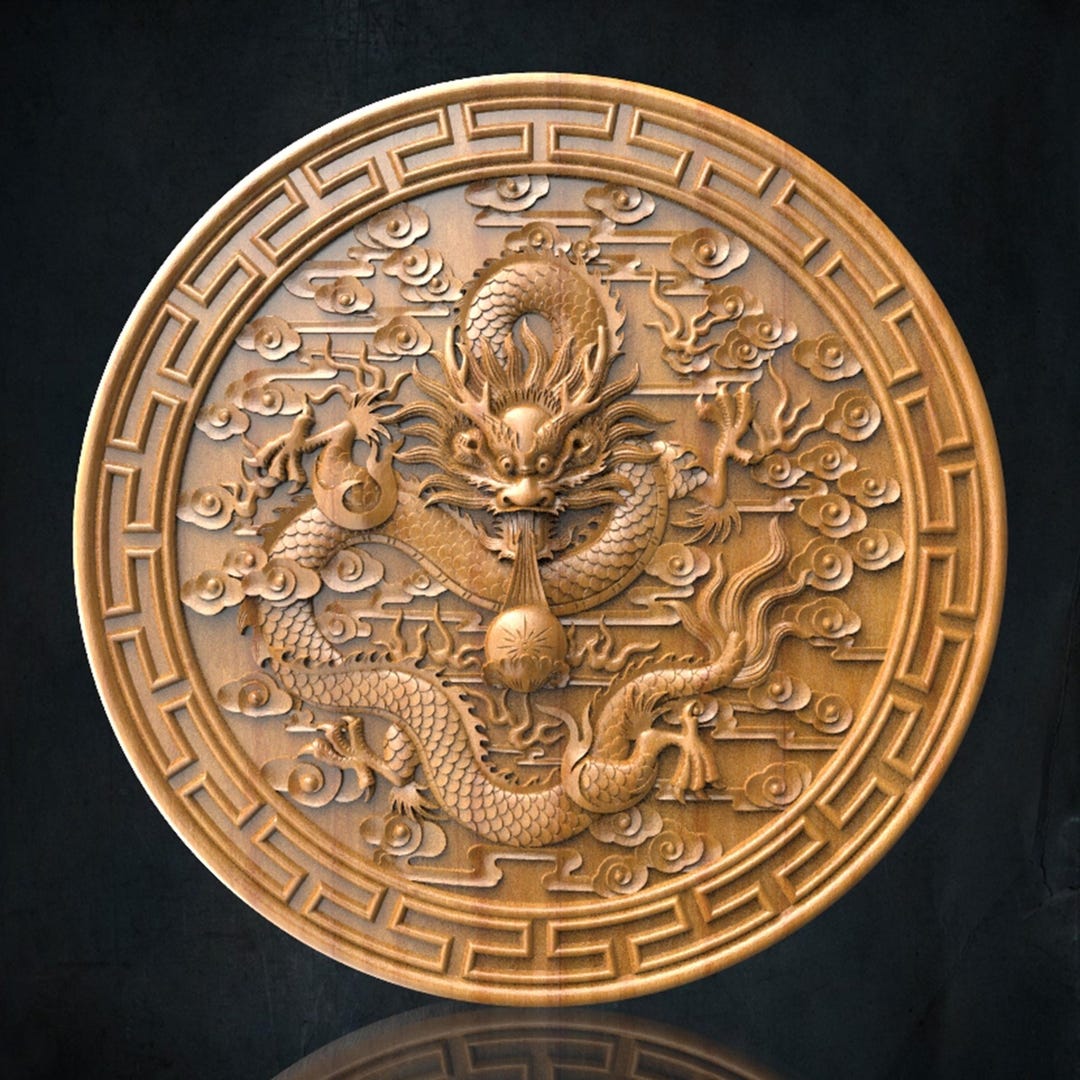 Chinese Dragon 3D CNC Router Files, 3d Stl File, Vectric,aspire,easel ...