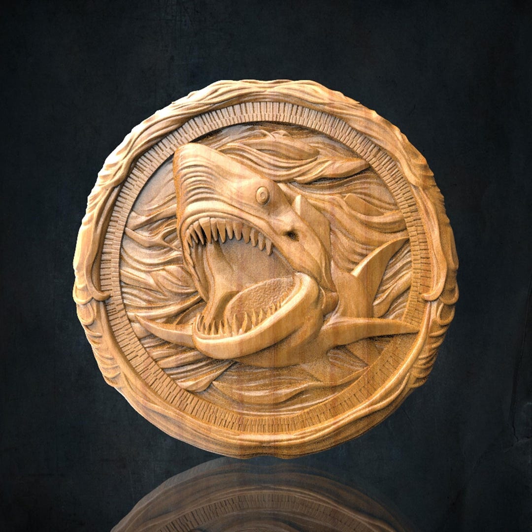 Shark 3D CNC Router Files, 3d Stl File, Vectric,aspire,easel, Cnc Cut ...